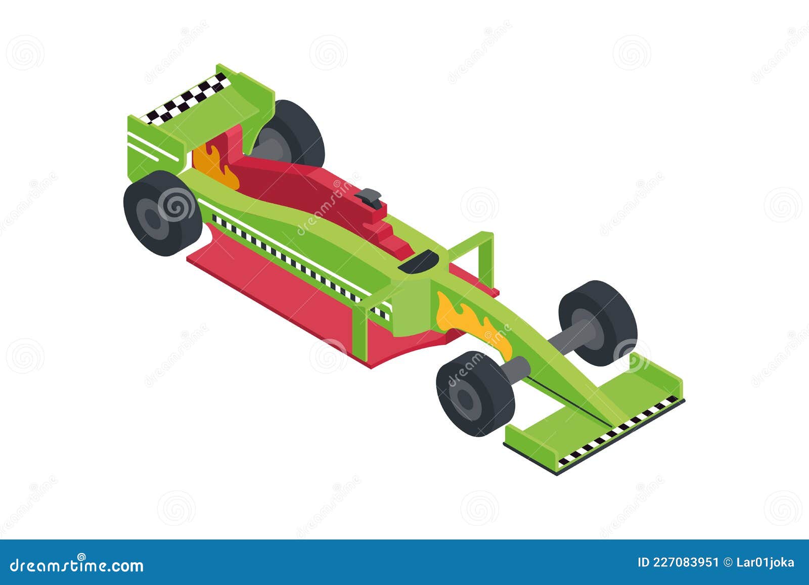 Isolated 3d Green Racing Formula One Car Icon Stock Vector ...