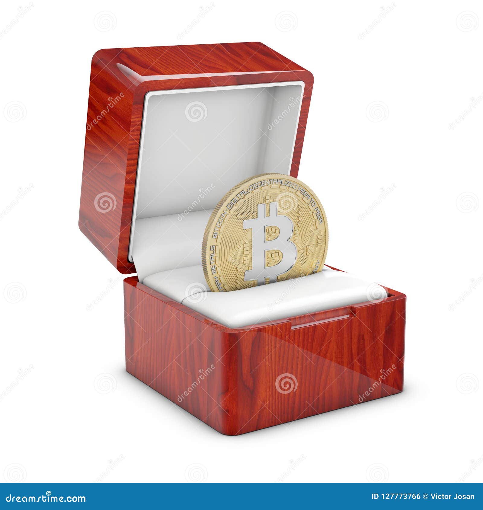 Isolated 3d Illustration of a Present Box with a Bitcoin Stock ...
