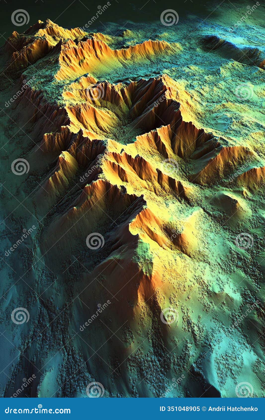Isolated 3D LiDAR Scan Model Displaying a Mountainous Terrain with ...