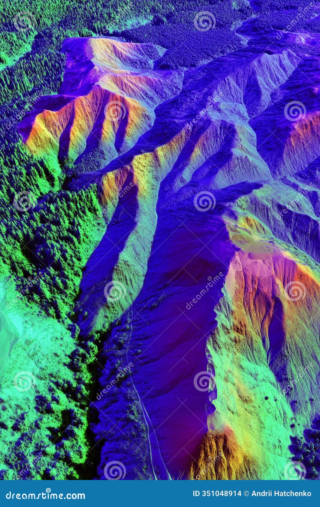 Isolated 3D LiDAR Scan Model Displaying a Mountainous Terrain with ...