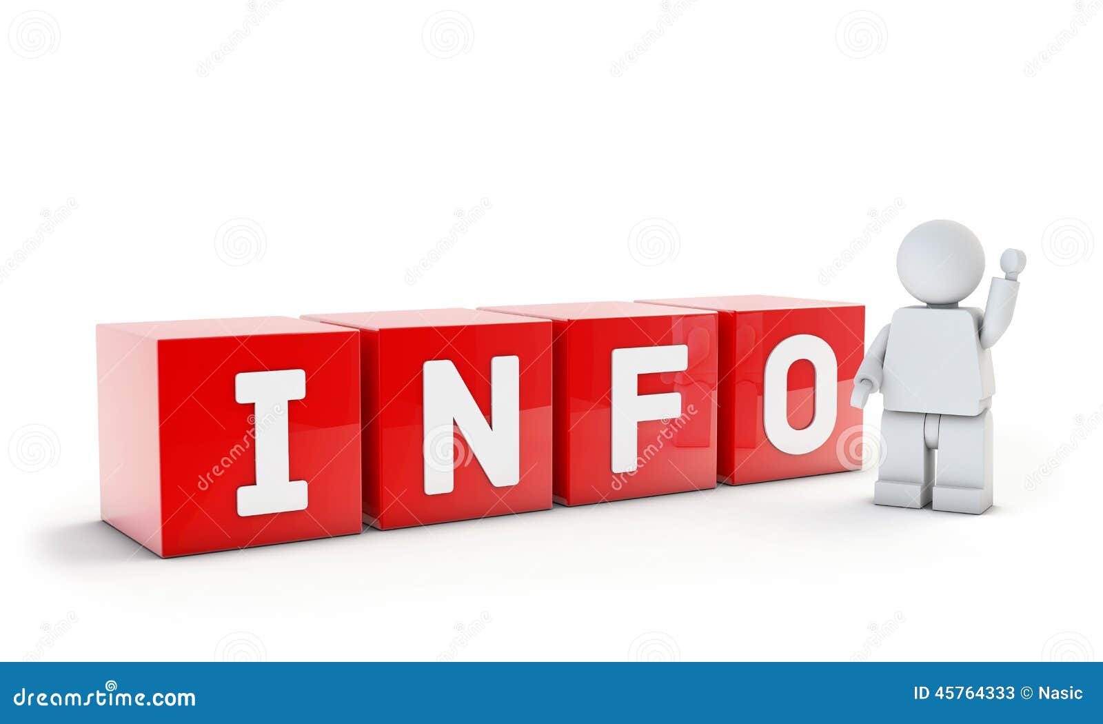 Isolated 3d Man with Info Text Stock Illustration - Illustration of ...