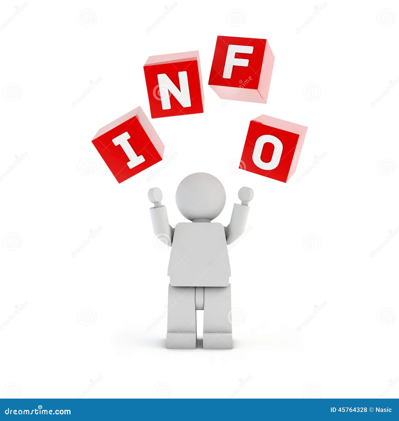 Isolated 3d Man with Info Text Stock Illustration - Illustration of ...