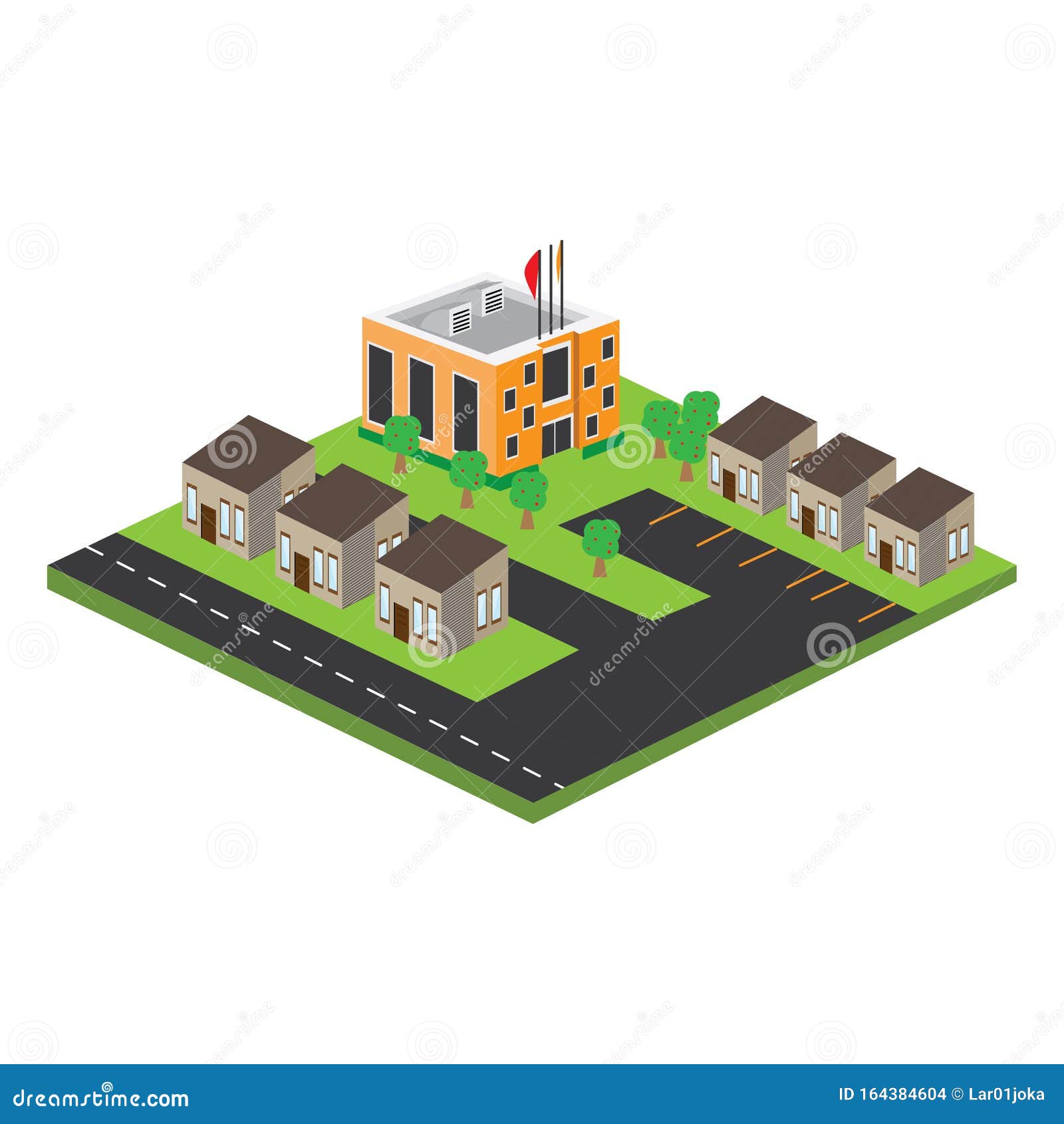 Isolated 3D megalopolis stock vector. Illustration of district - 164384604