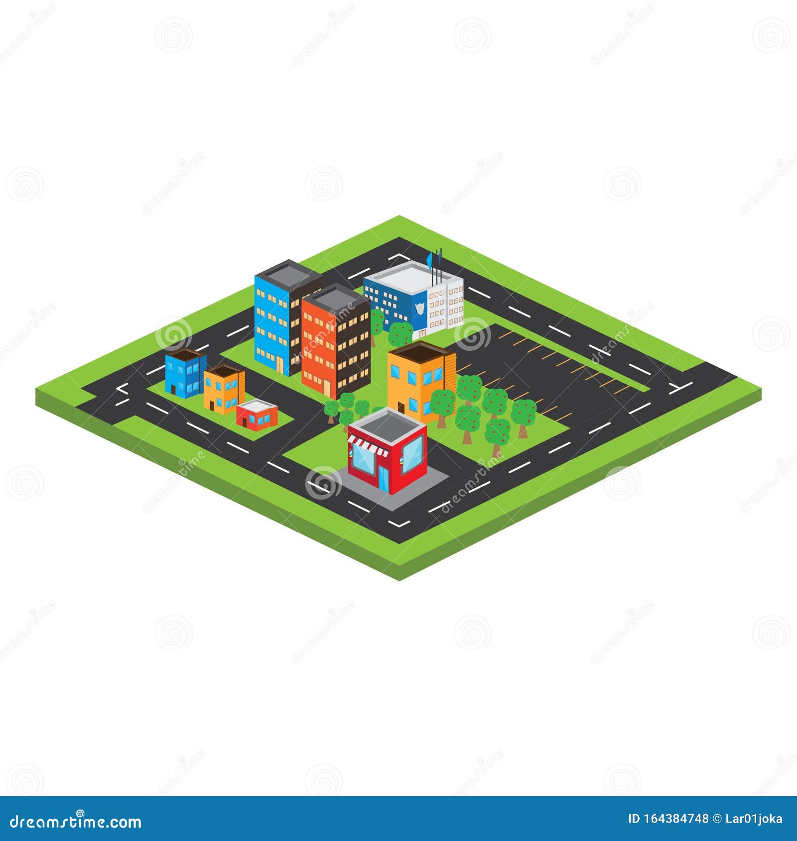 Isolated 3D megalopolis stock vector. Illustration of district - 164384748