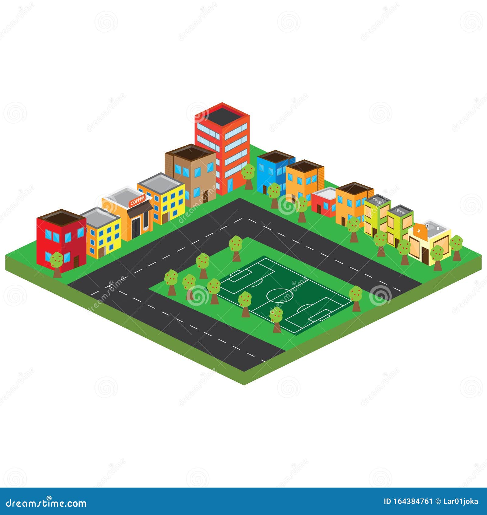 Isolated 3D megalopolis stock vector. Illustration of block - 164384761