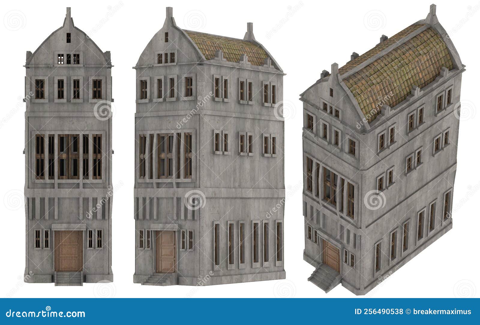Isolated 3d Render Illustration of Medieval Castle Building Stock ...