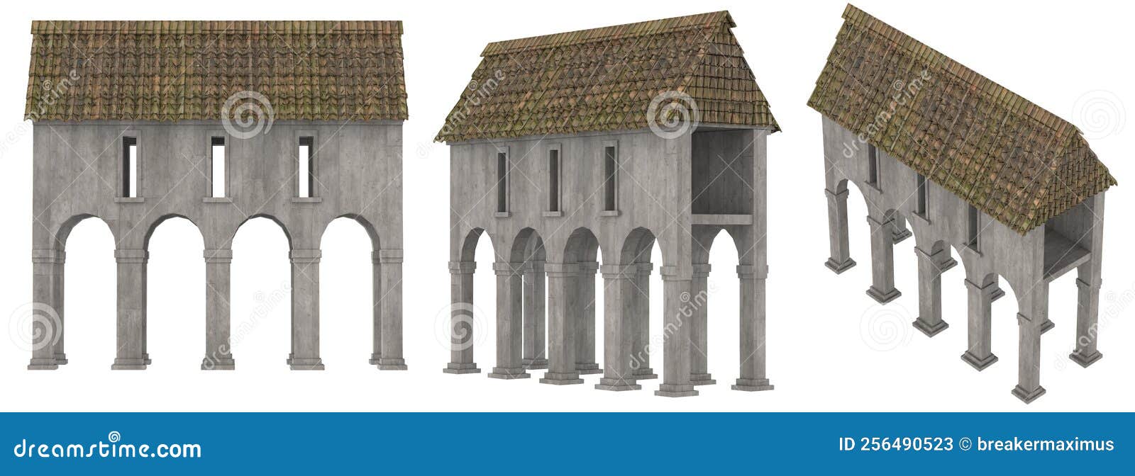 Isolated 3d Render Illustration of Medieval Castle Corridor Stock ...
