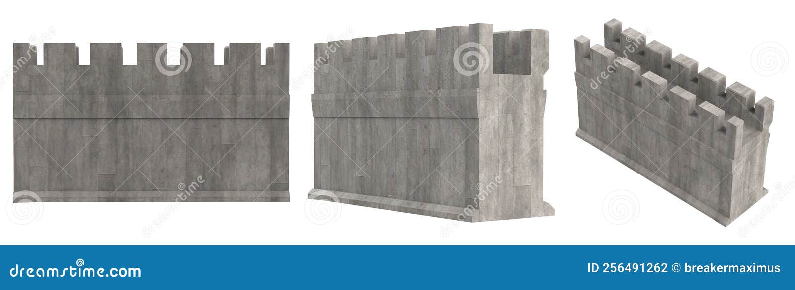 Fortress Wall Large, High And Long, With Big Powerful Columns And ...