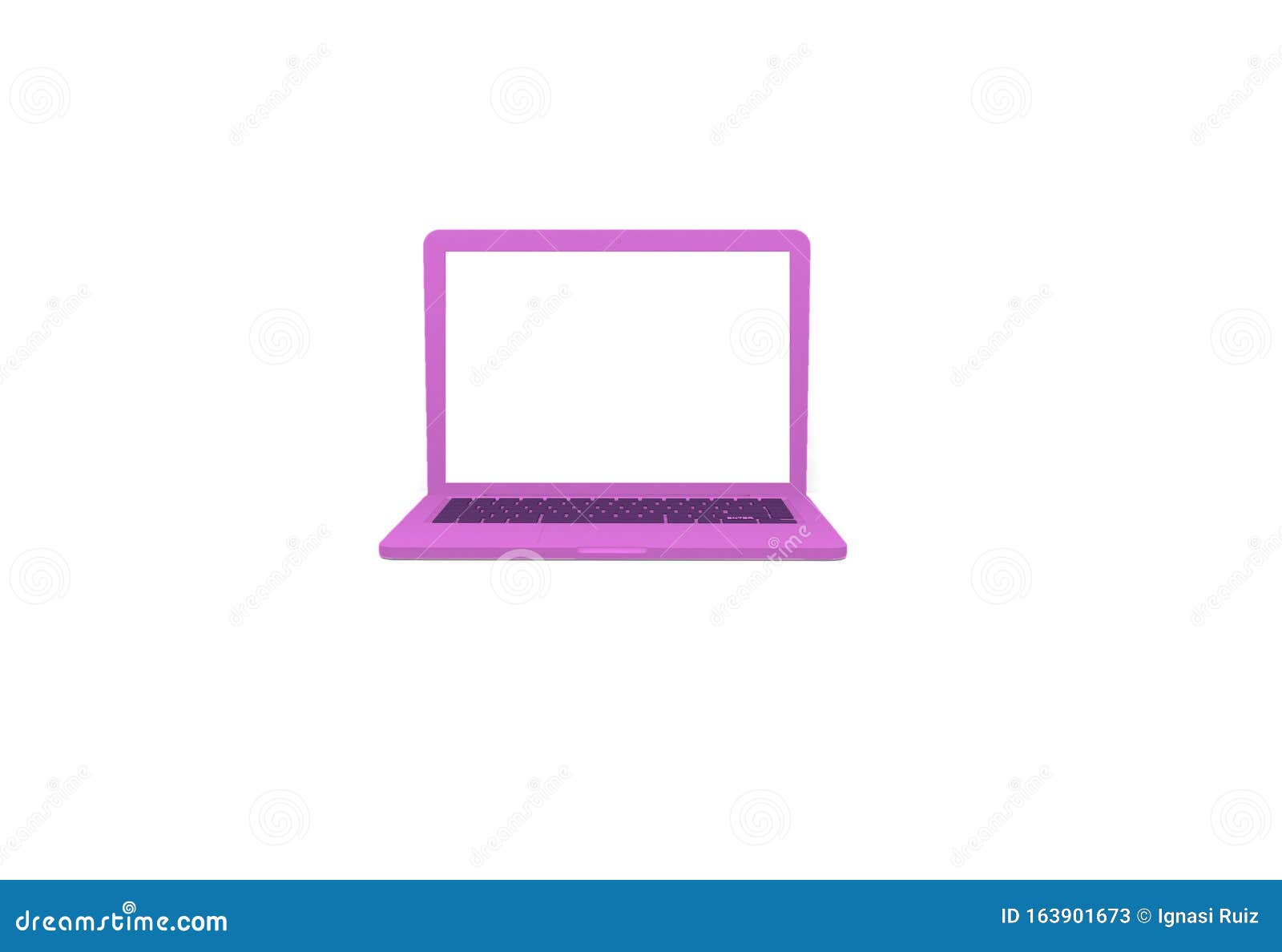 Isolated 3D Render Laptop Computer. Pink Color ,white Background Stock ...