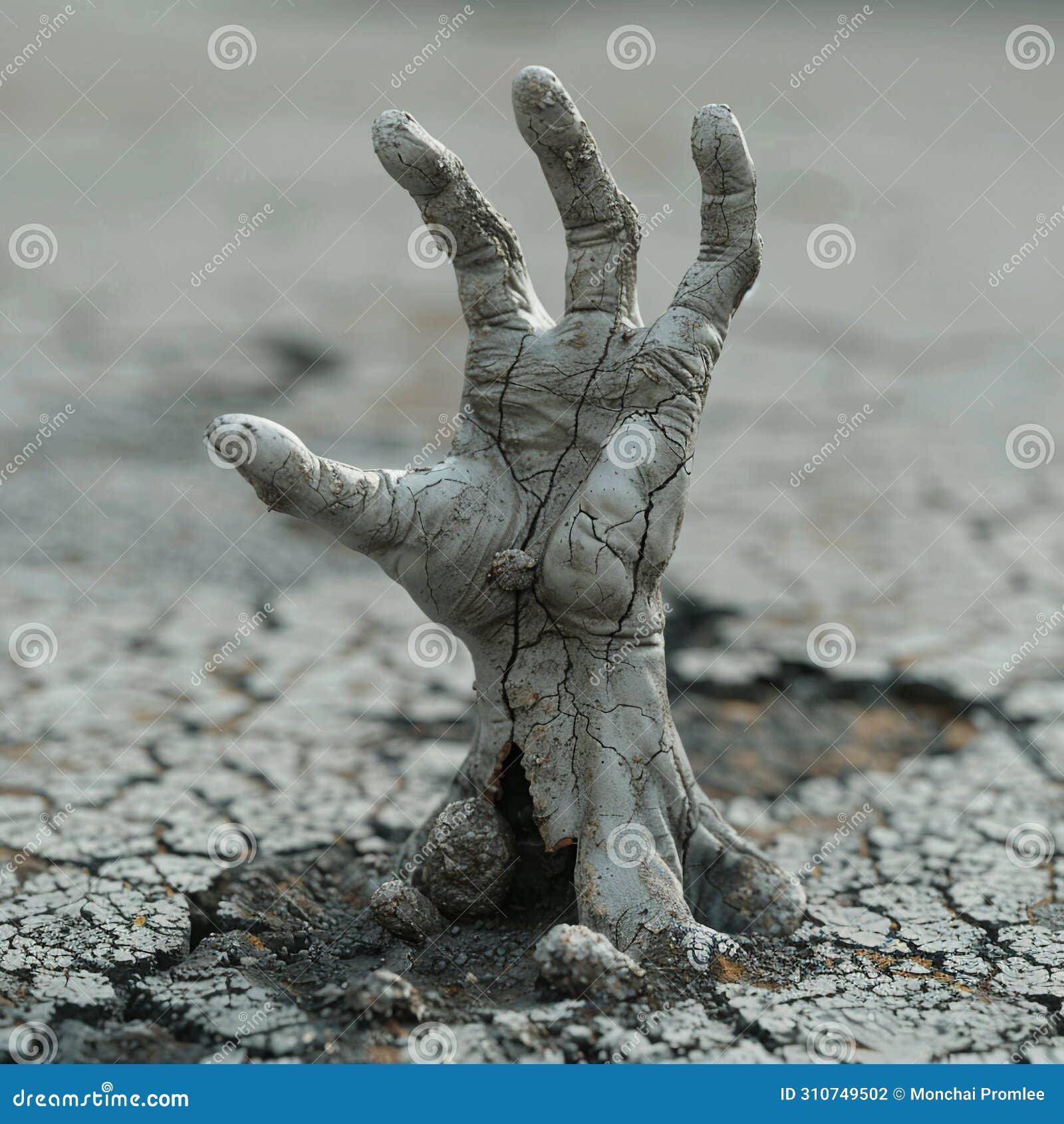 An Isolated 3D Render of a Mysterious Hand Reaching Out from the Ground ...