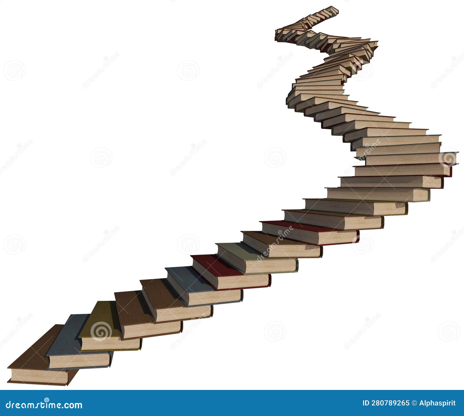 Isolated 3d Rendering of a Book Ladder Stock Illustration ...