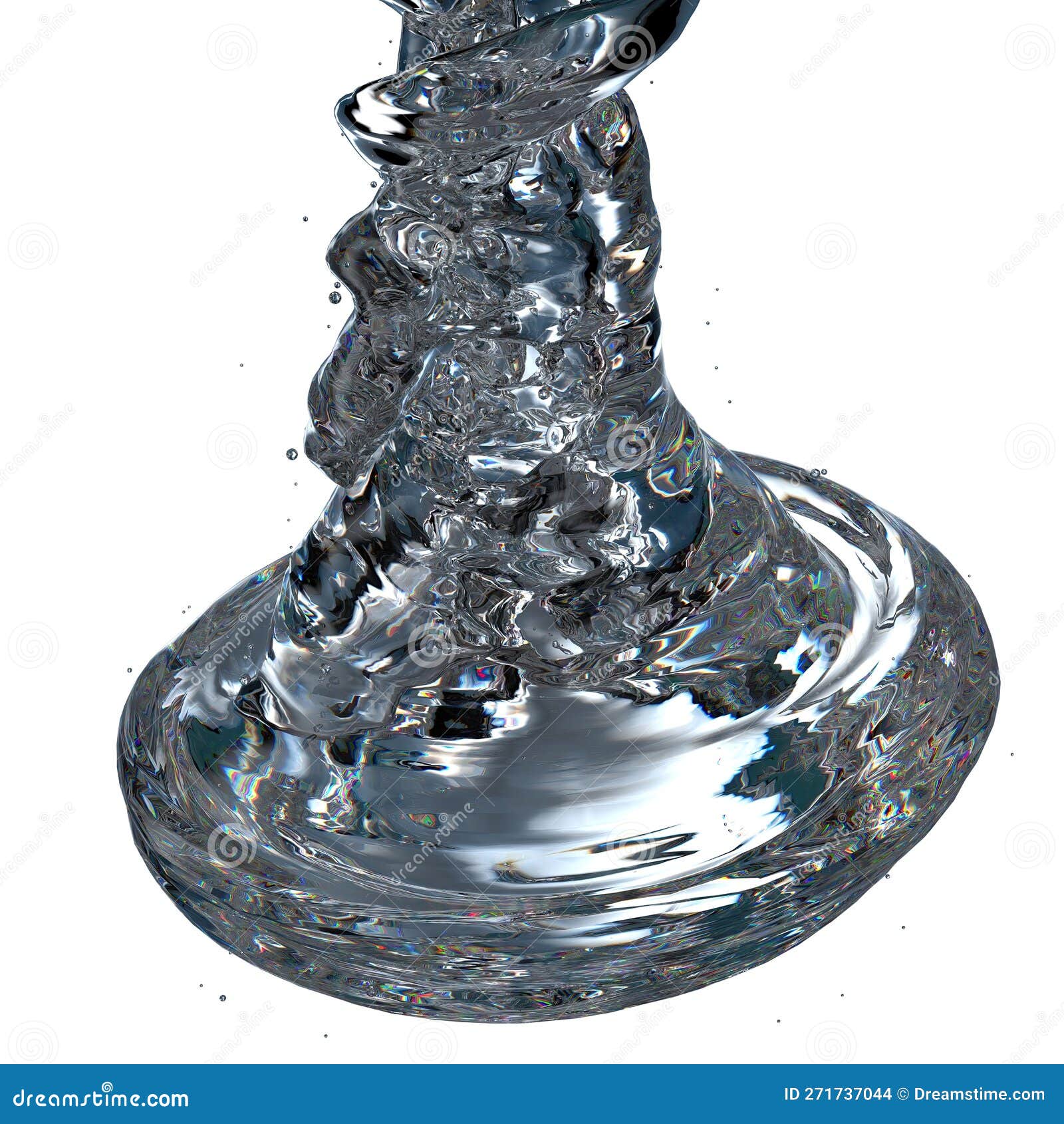 Isolated 3D Rendering of a Composition Overlooking a Transparent Fluid ...