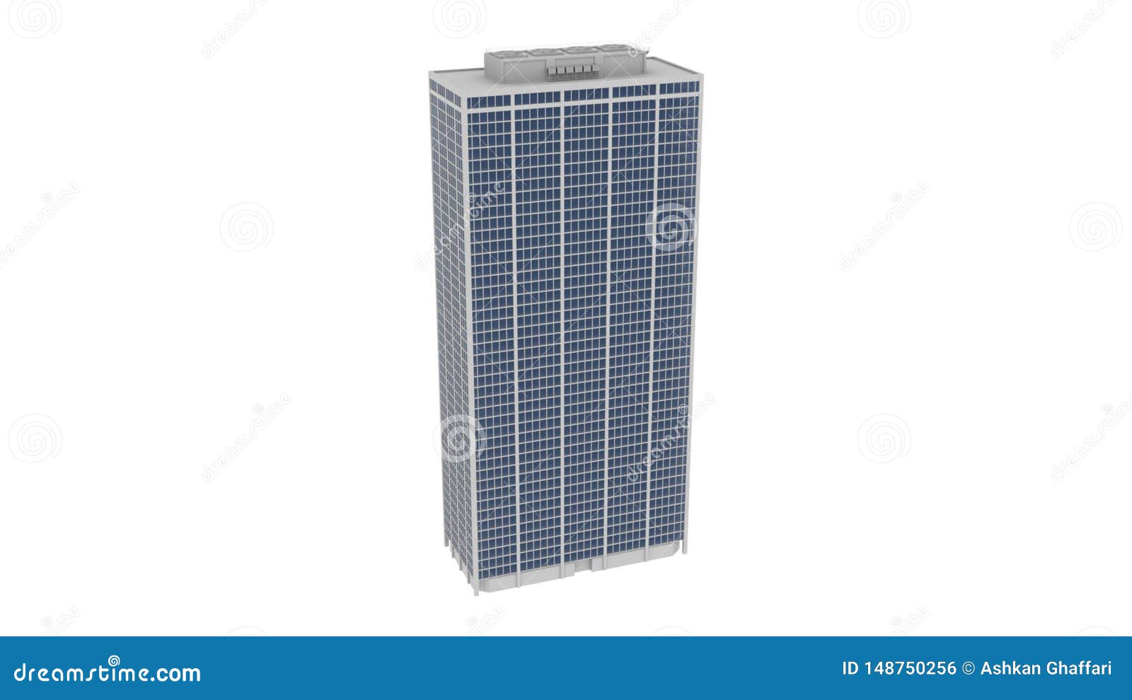 High-rise Building 3D Rendering Over White Background Stock Photo ...