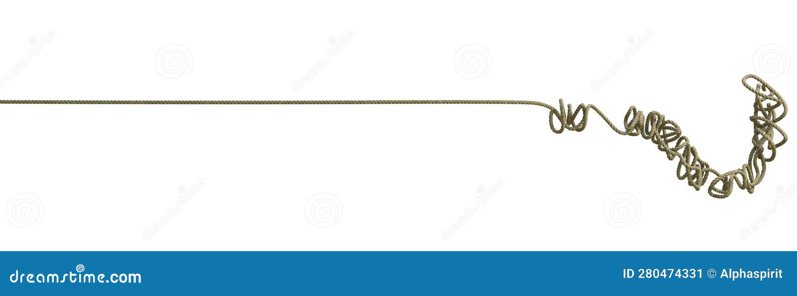 Isolated 3d Rendering of a Rope with Question Mark Stock Illustration ...
