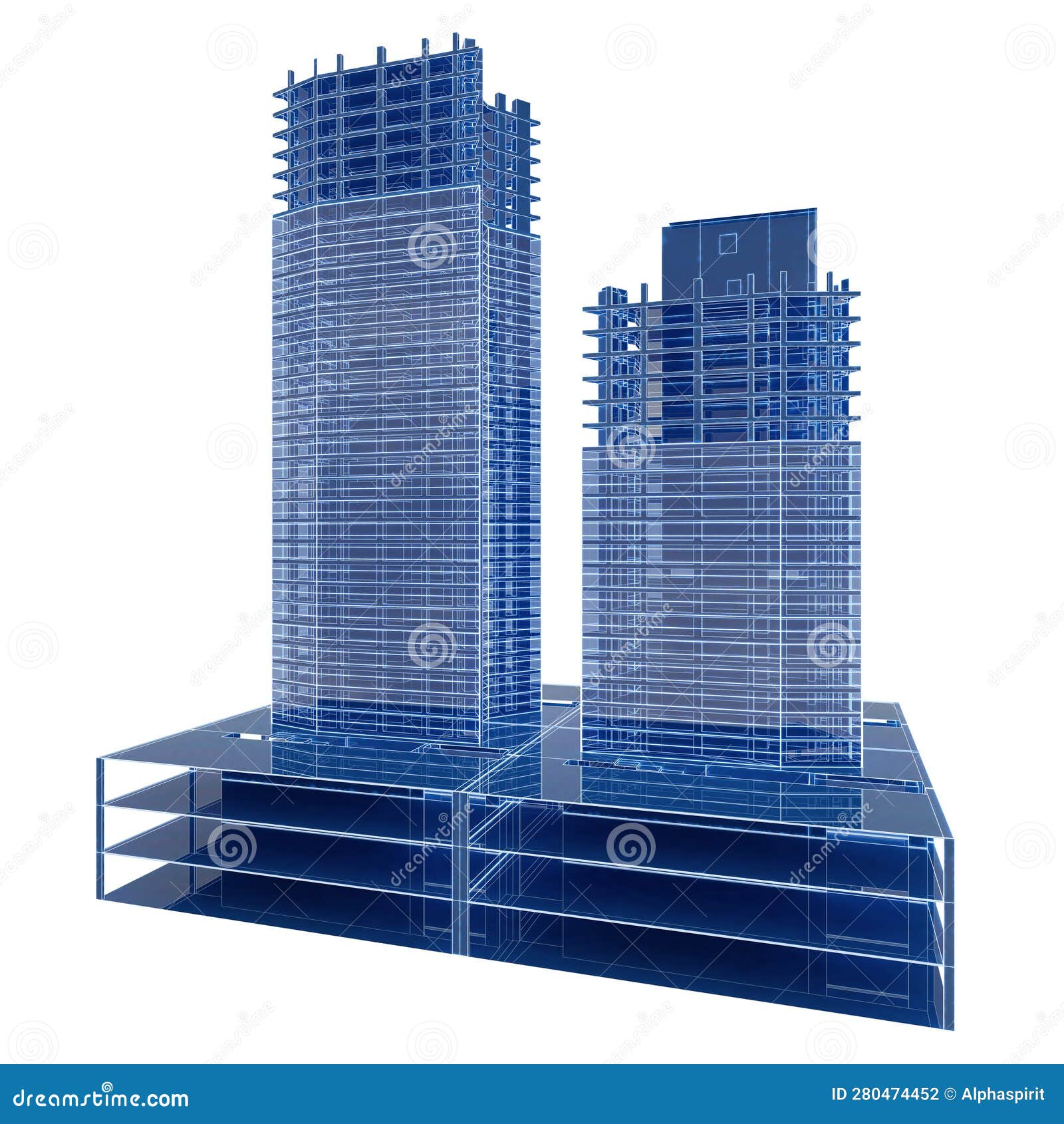 Isolated 3d Rendering of a Skyscraper Business Project Stock ...