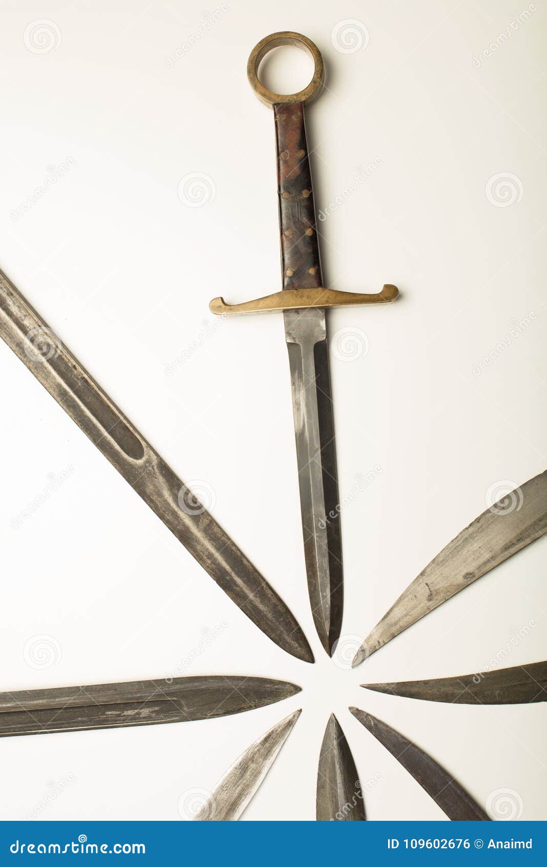 Isolated Dagger with Assorted Blades of Weapons Stock Photo - Image of ...