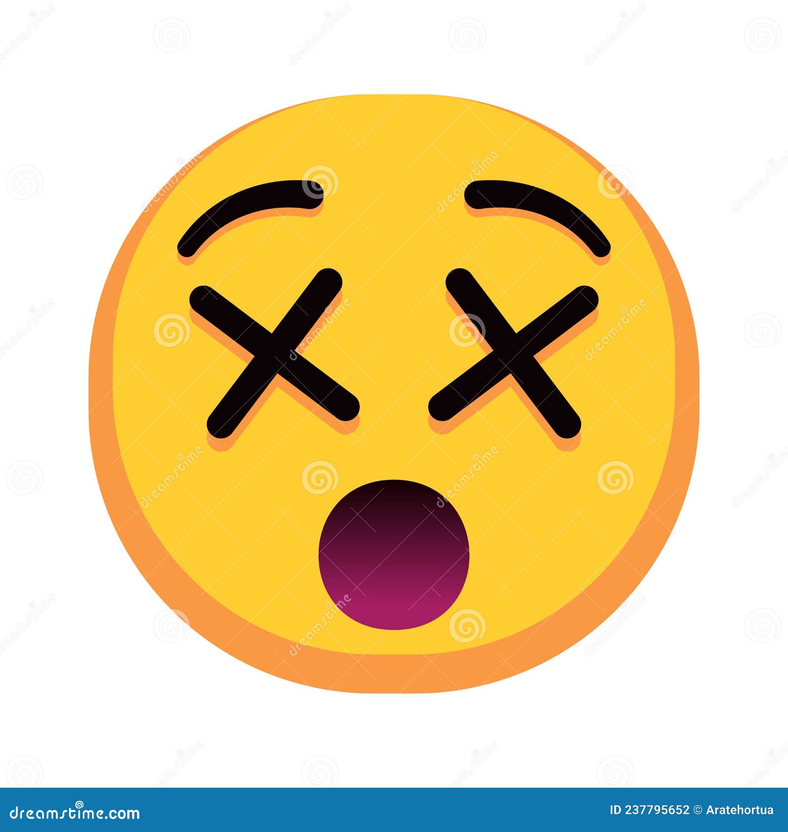 Isolated Dead Colored Emoji Icon Stock Vector - Illustration of dead ...