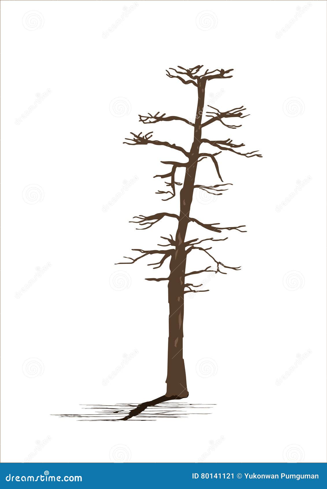 Isolated Dead Pine Tree. Natural Sign Vector Illustration Stock Vector ...