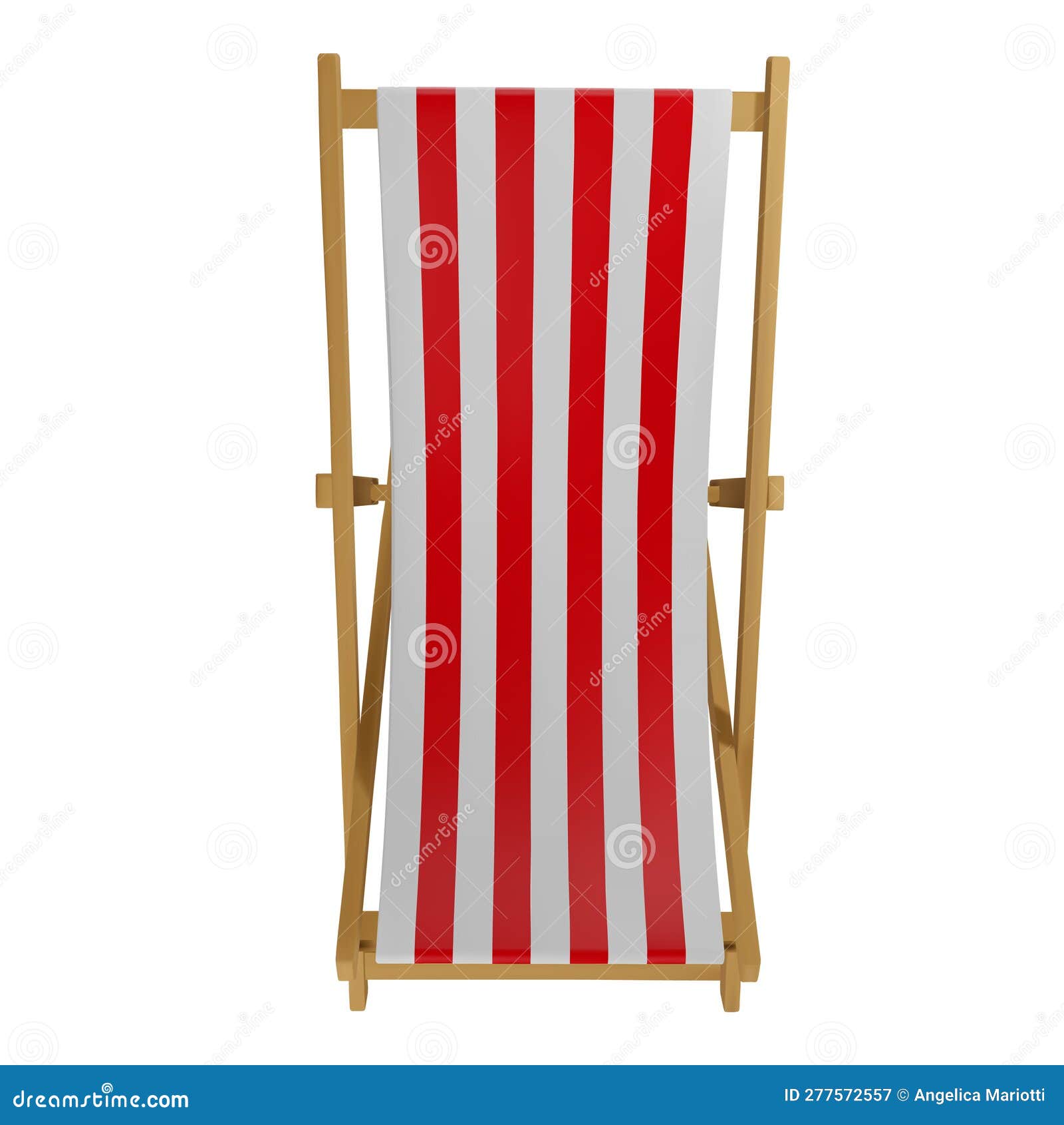Isolated Deck Chair Realistic Illustration. Beach Chair Top View Stock ...