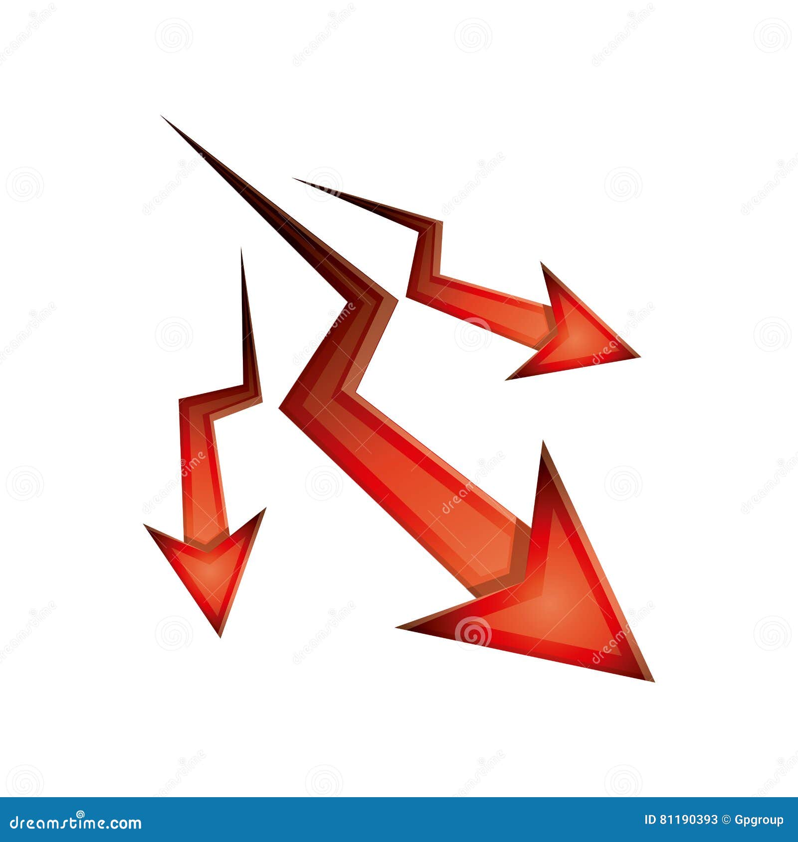 Isolated Decrease Arrow Design Stock Vector - Illustration of interface, forward: 81190393