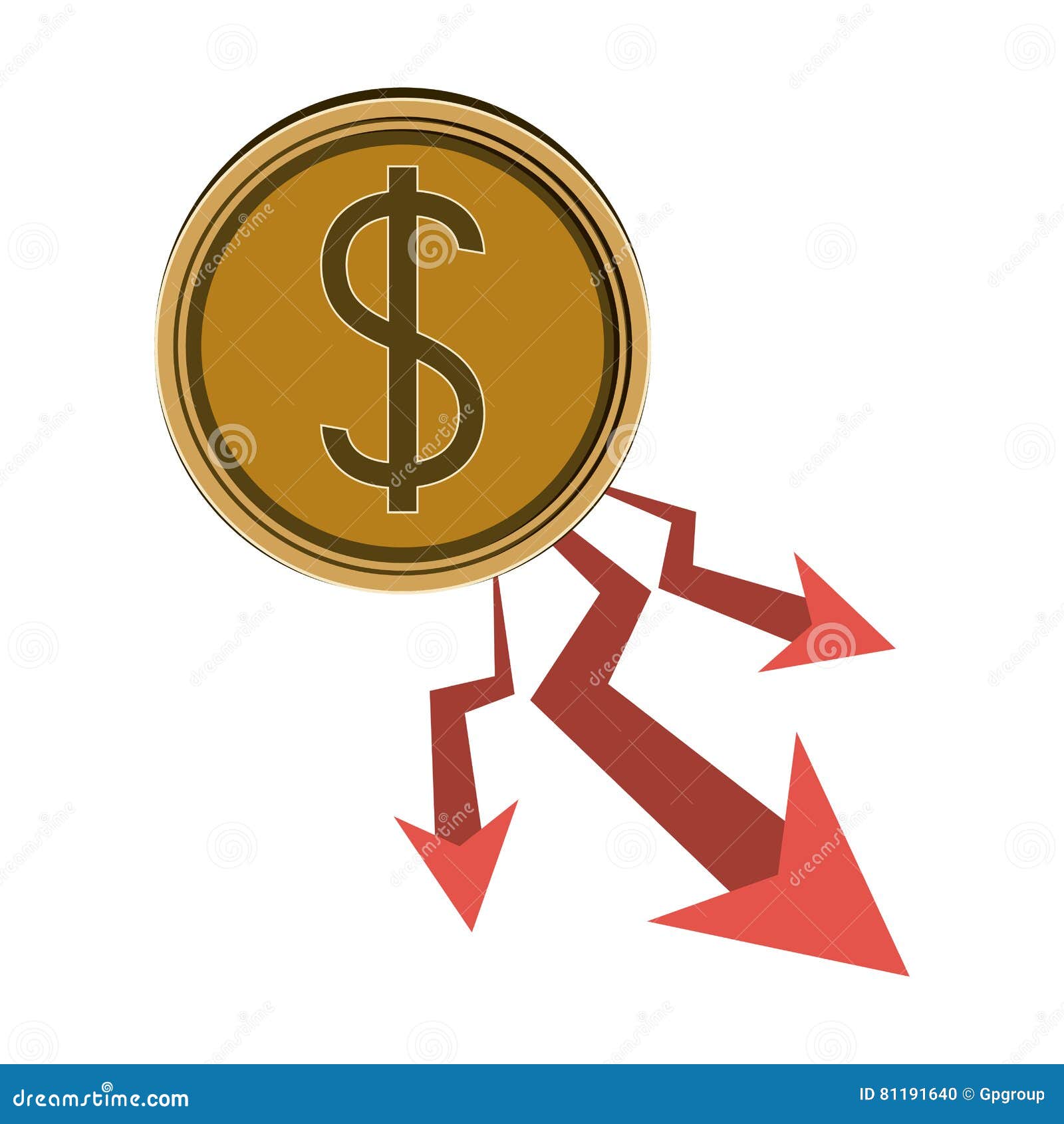 Isolated Decrease and Money Design Stock Vector - Illustration of ...