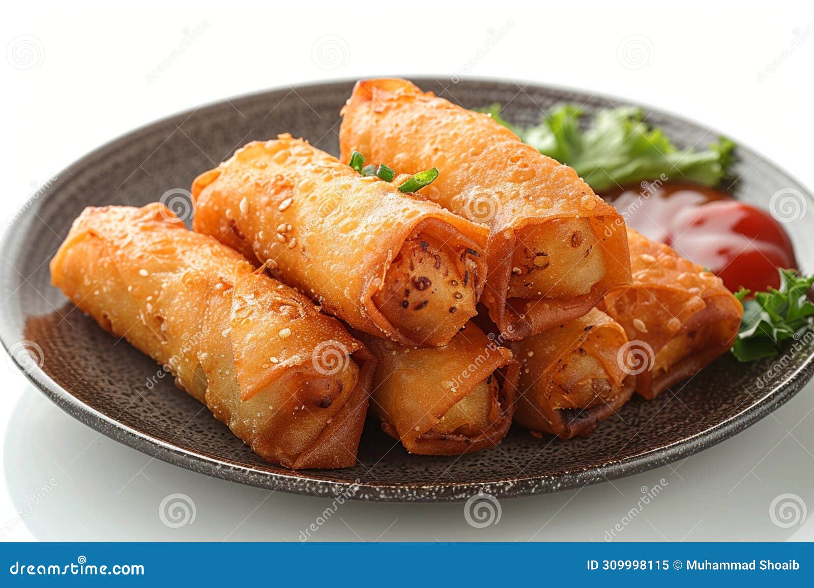 Isolated Deep Fried Spring Roll, Crispy and Delicious, Ideal for Menus ...