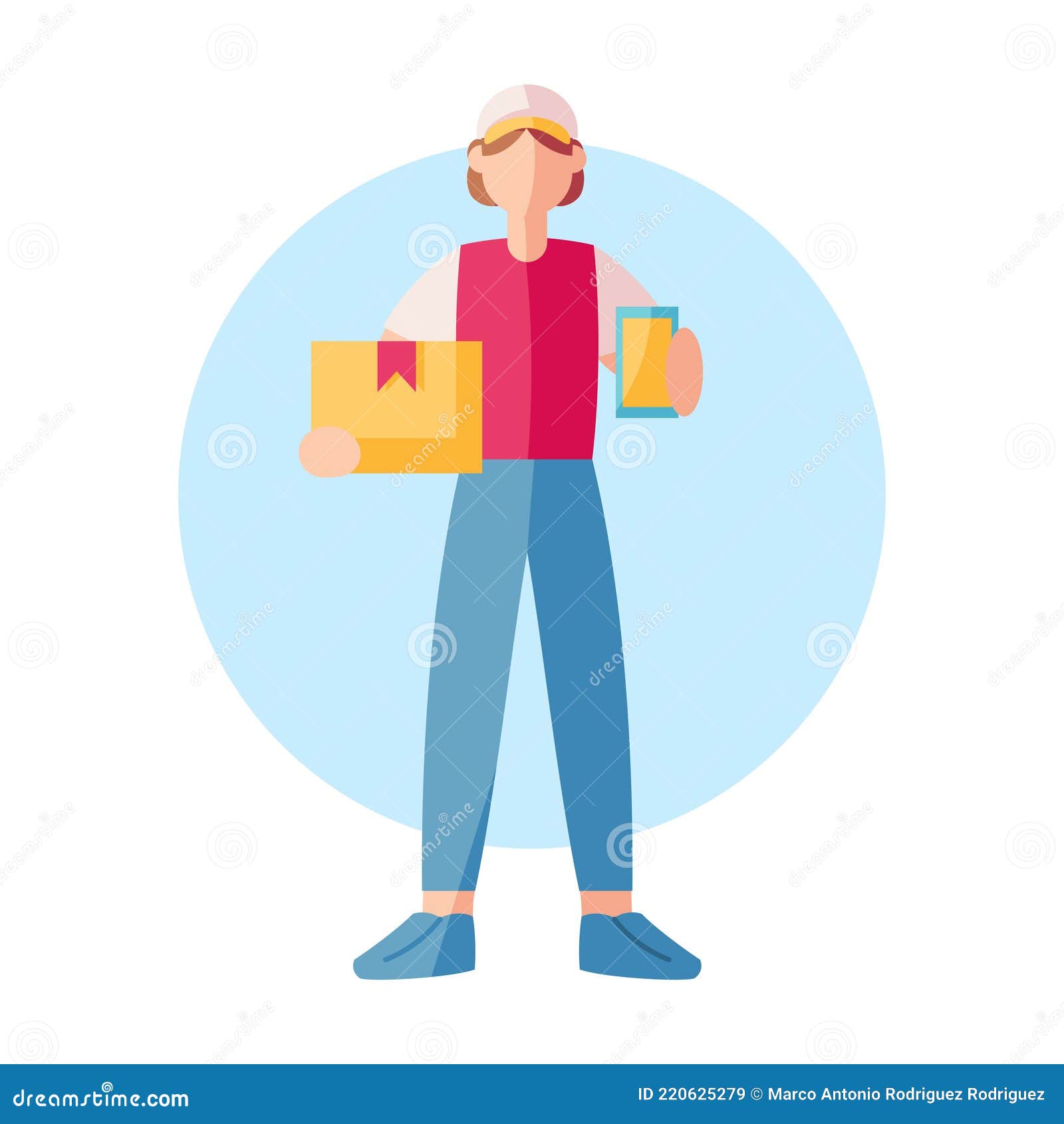 Isolated Delivery Boy with a Package Stock Vector - Illustration of ...