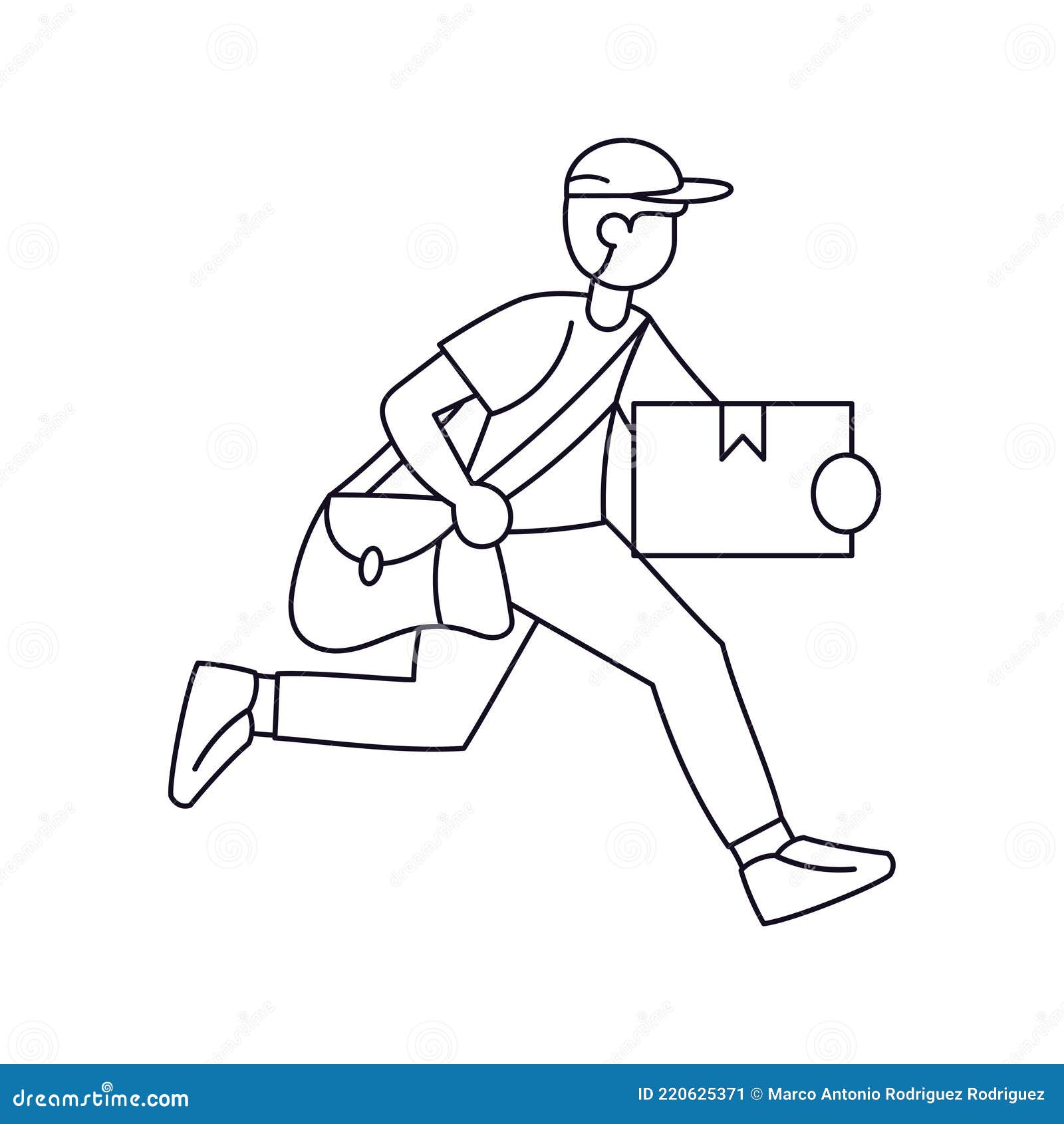 Isolated Delivery Boy with a Package Stock Vector - Illustration of ...