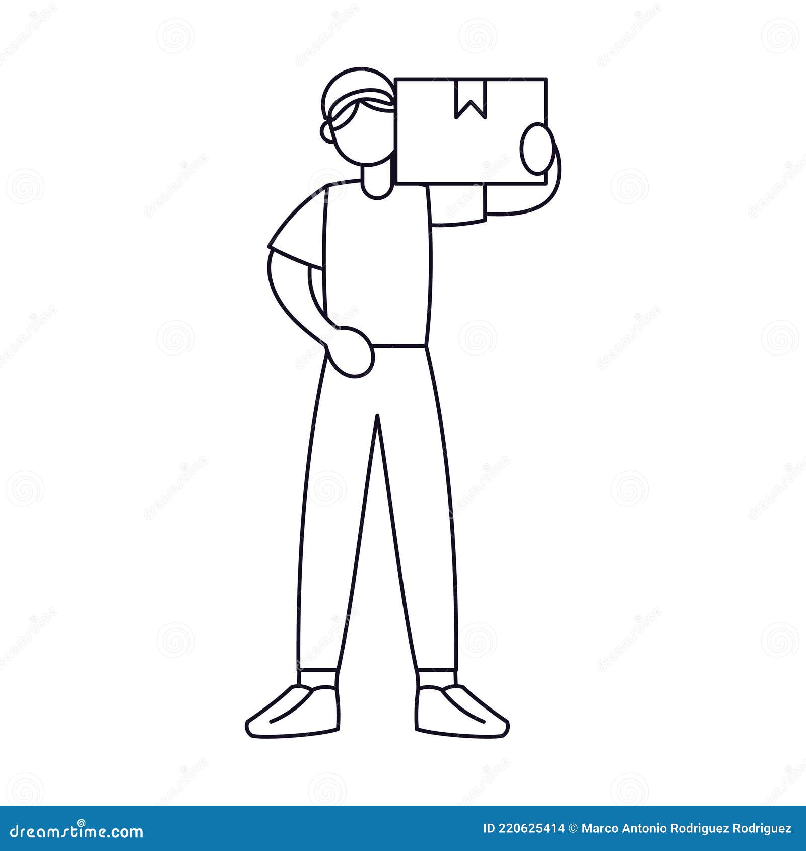 Isolated Delivery Boy with a Package Stock Vector - Illustration of ...