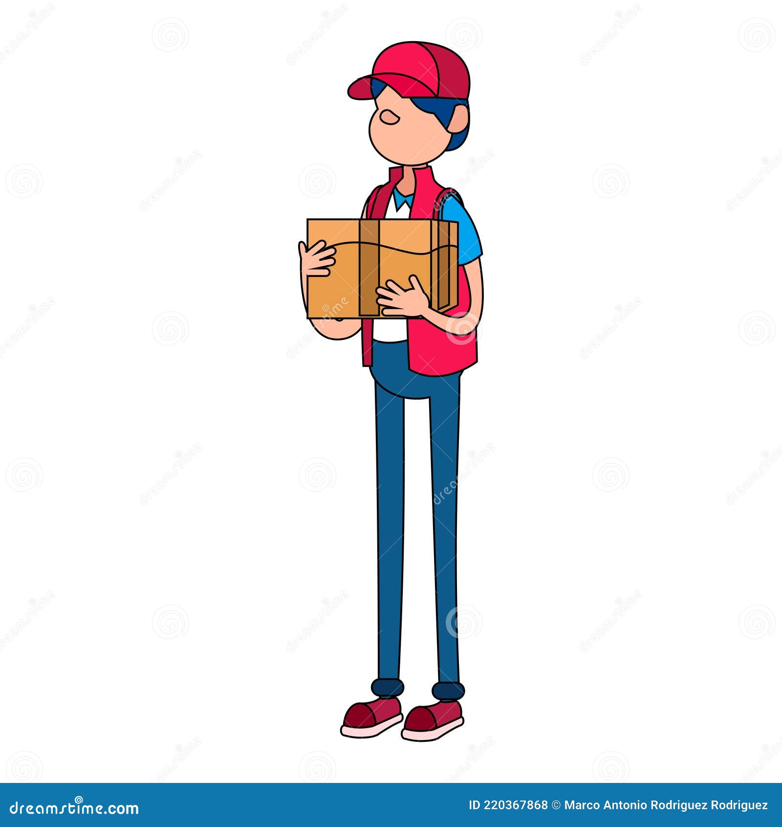 Isolated Delivery Boy with a Package Stock Vector - Illustration of ...