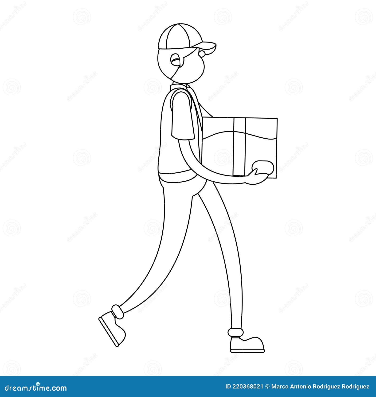 Isolated Delivery Boy with a Package Stock Vector - Illustration of ...