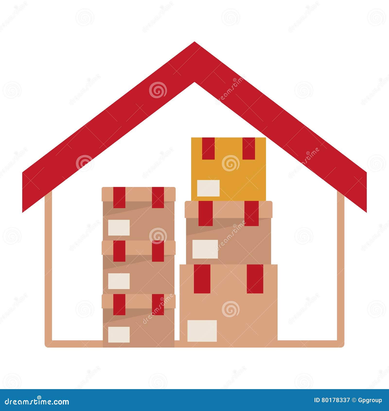 Isolated Delivery Package Inside House Design Stock Illustration ...