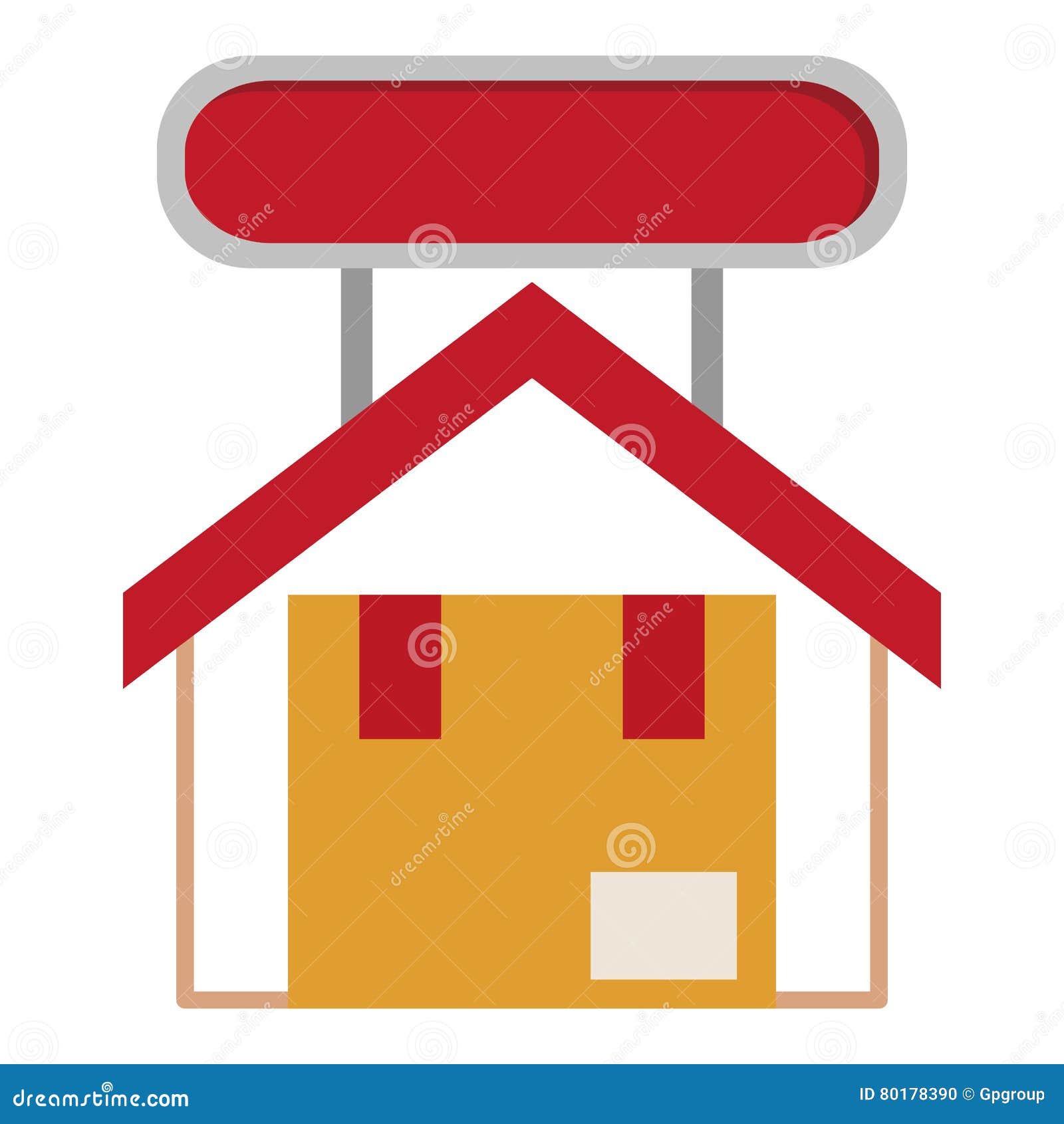 Isolated Delivery Package Inside House Design Stock Illustration ...