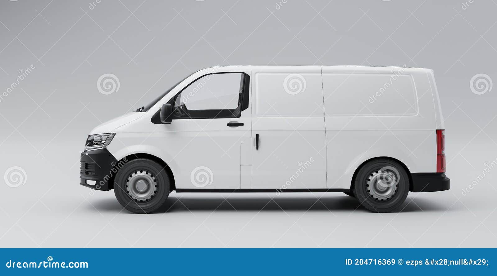 Isolated Delivery Van Side View Mock Up 3d Illustration Stock ...