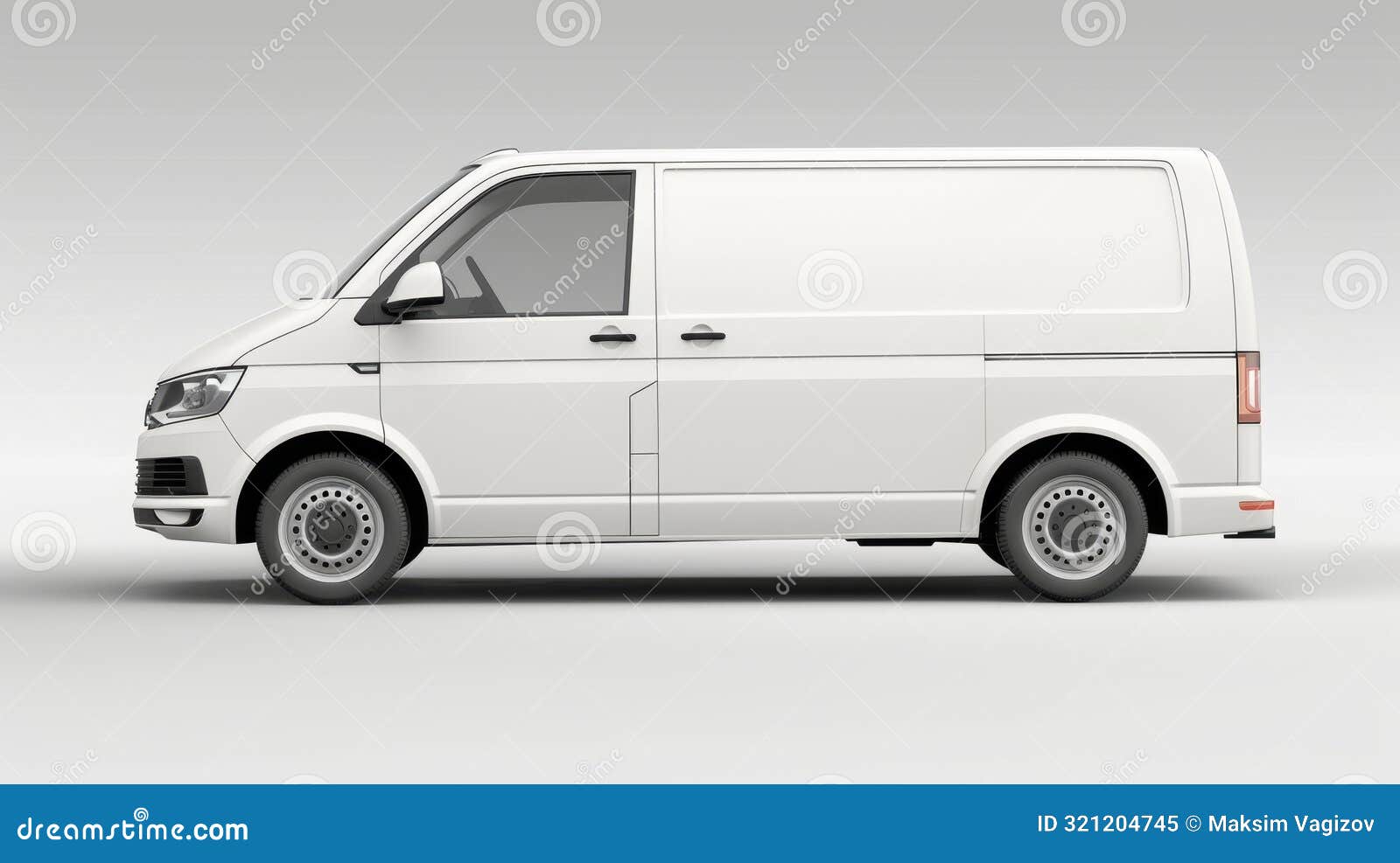 Isolated Delivery Van Side View 3d Illustration Stock Illustration ...