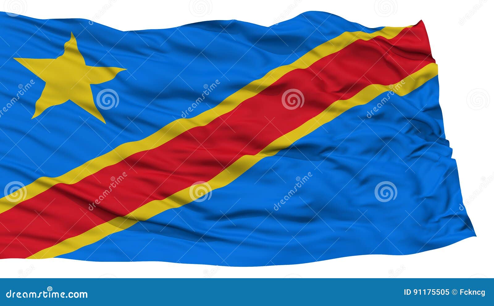 Isolated Democratic Republic Of Congo Flag Kinshasa Stock Illustration