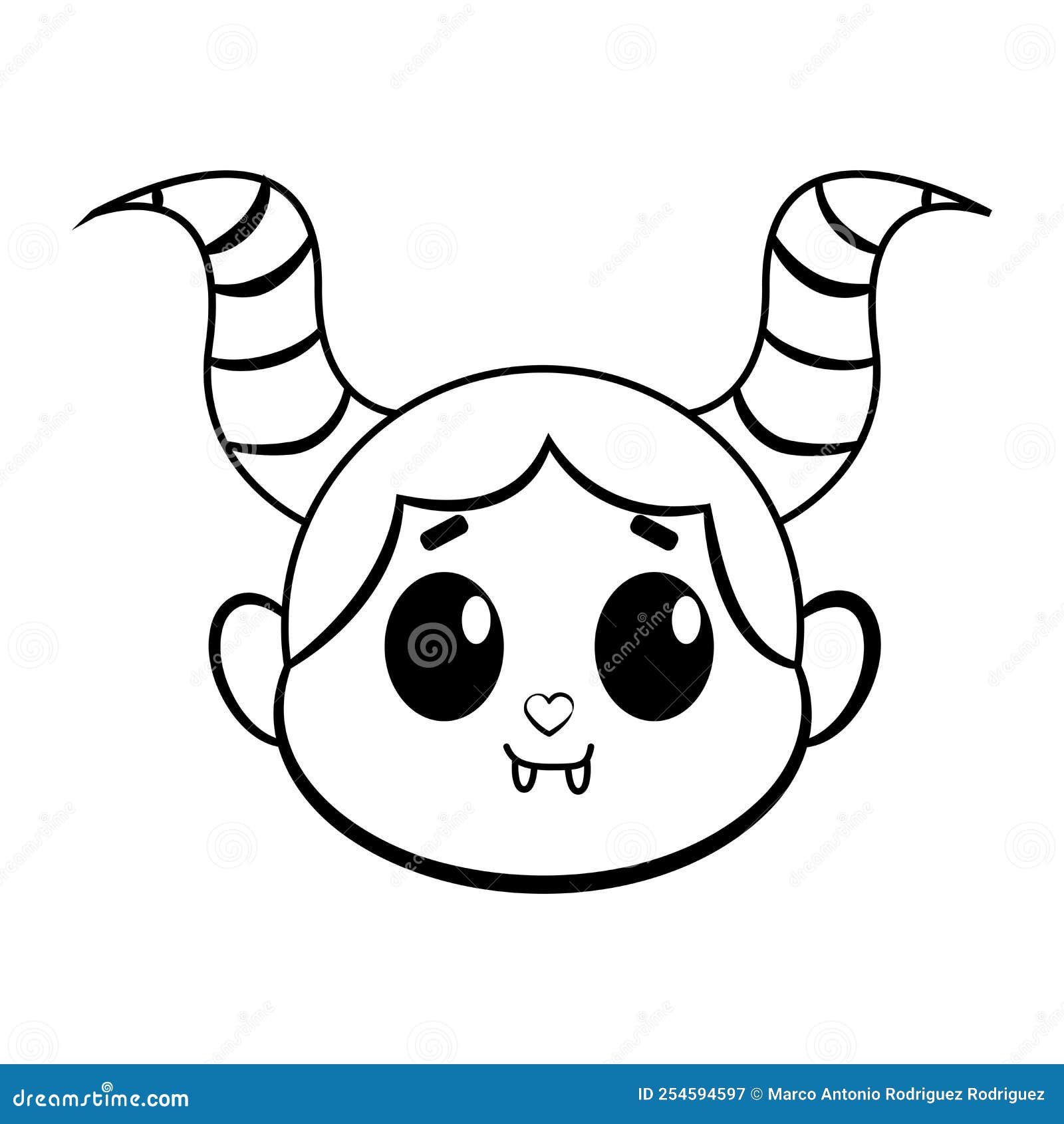 Isolated Demon Kawaii Tatoo Vector Illustration Stock Vector ...