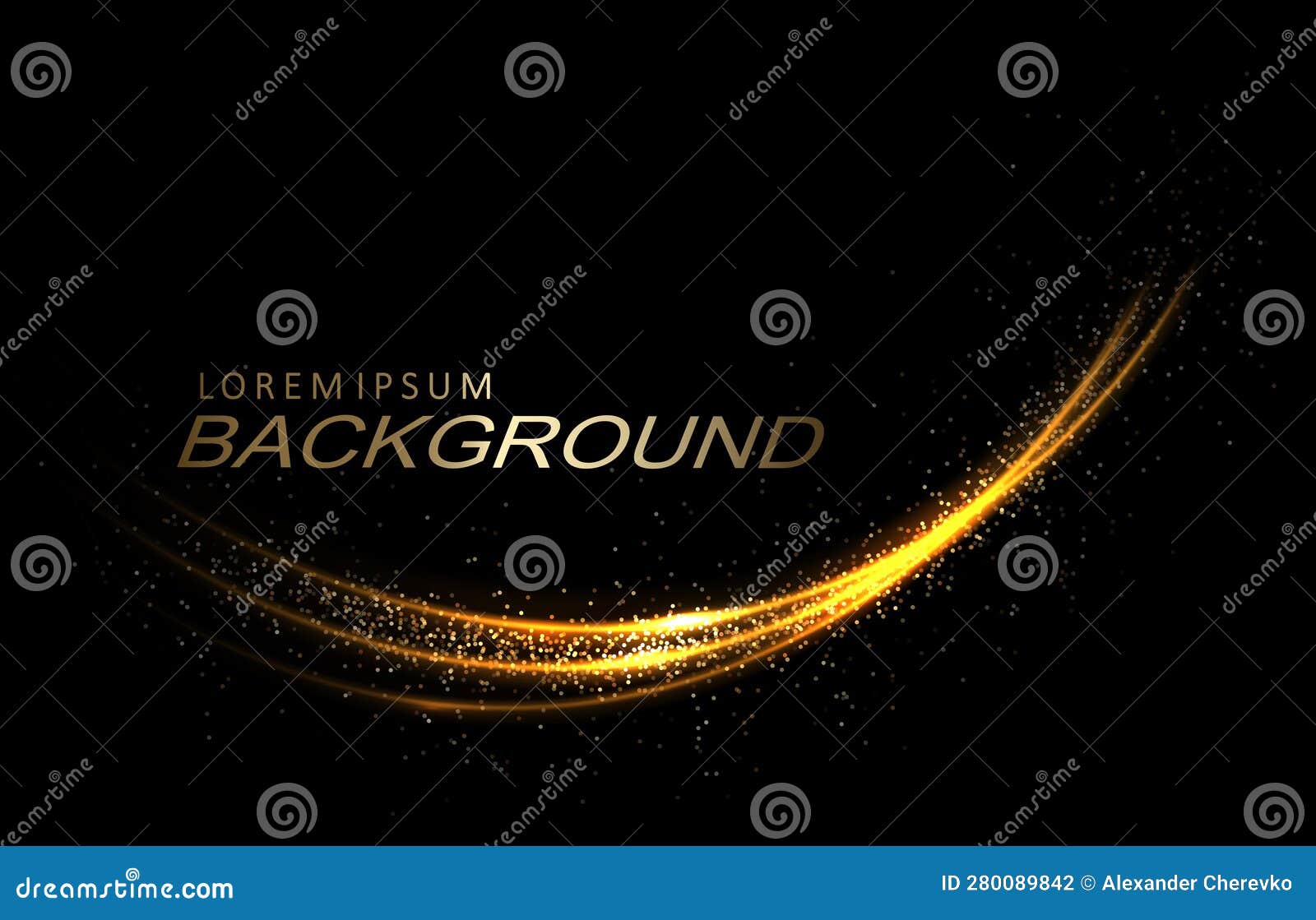 Isolated Design Element, Golden Arc of Shiny Gold Lines with Bright ...