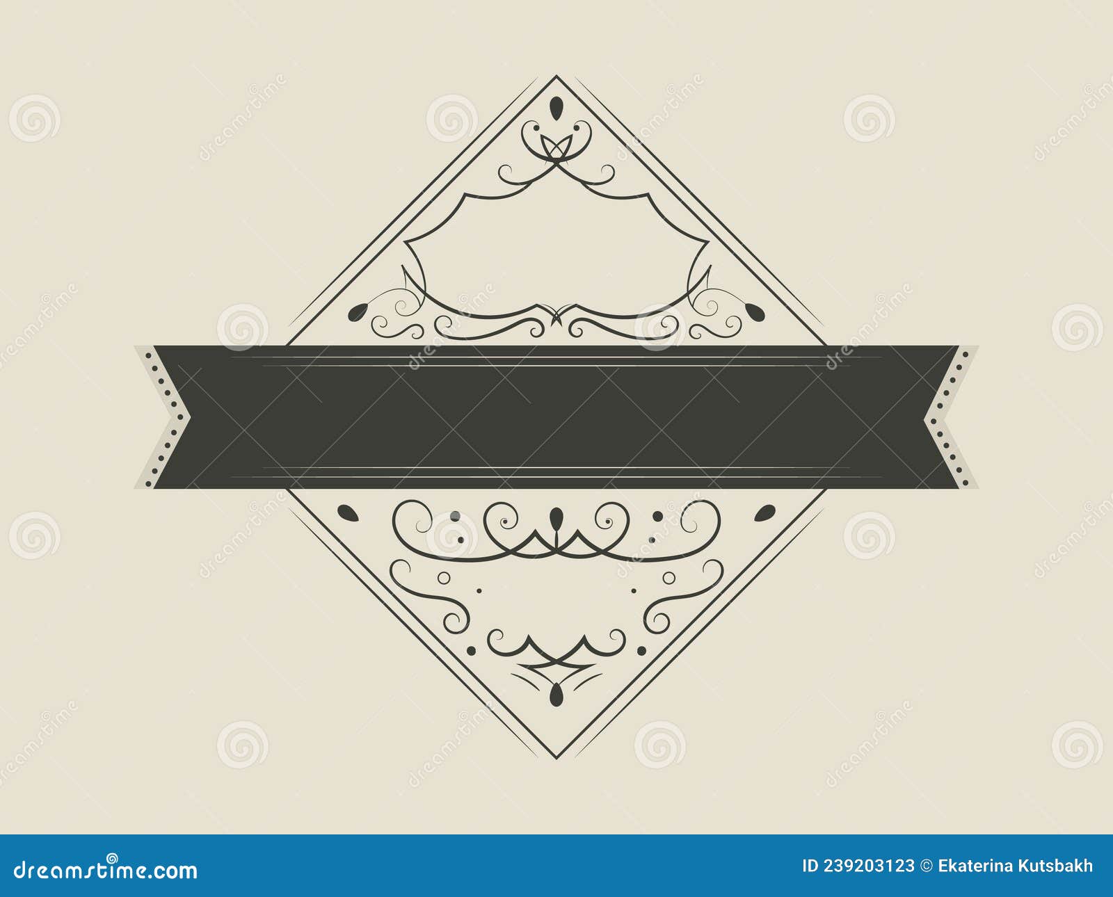 Design Element, Vintage Old Frame for Text with an Ornament Stock ...