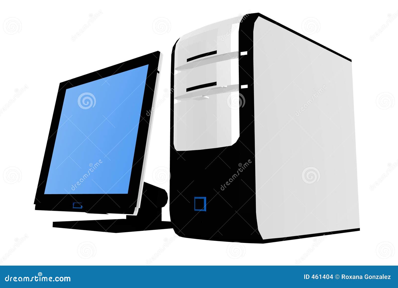 Isolated Desktop Computer II Stock Illustration - Illustration of ...
