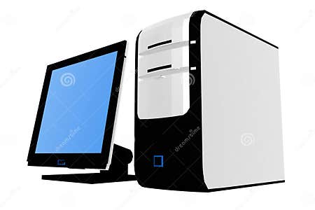 Isolated Desktop Computer II Stock Illustration - Illustration of ...