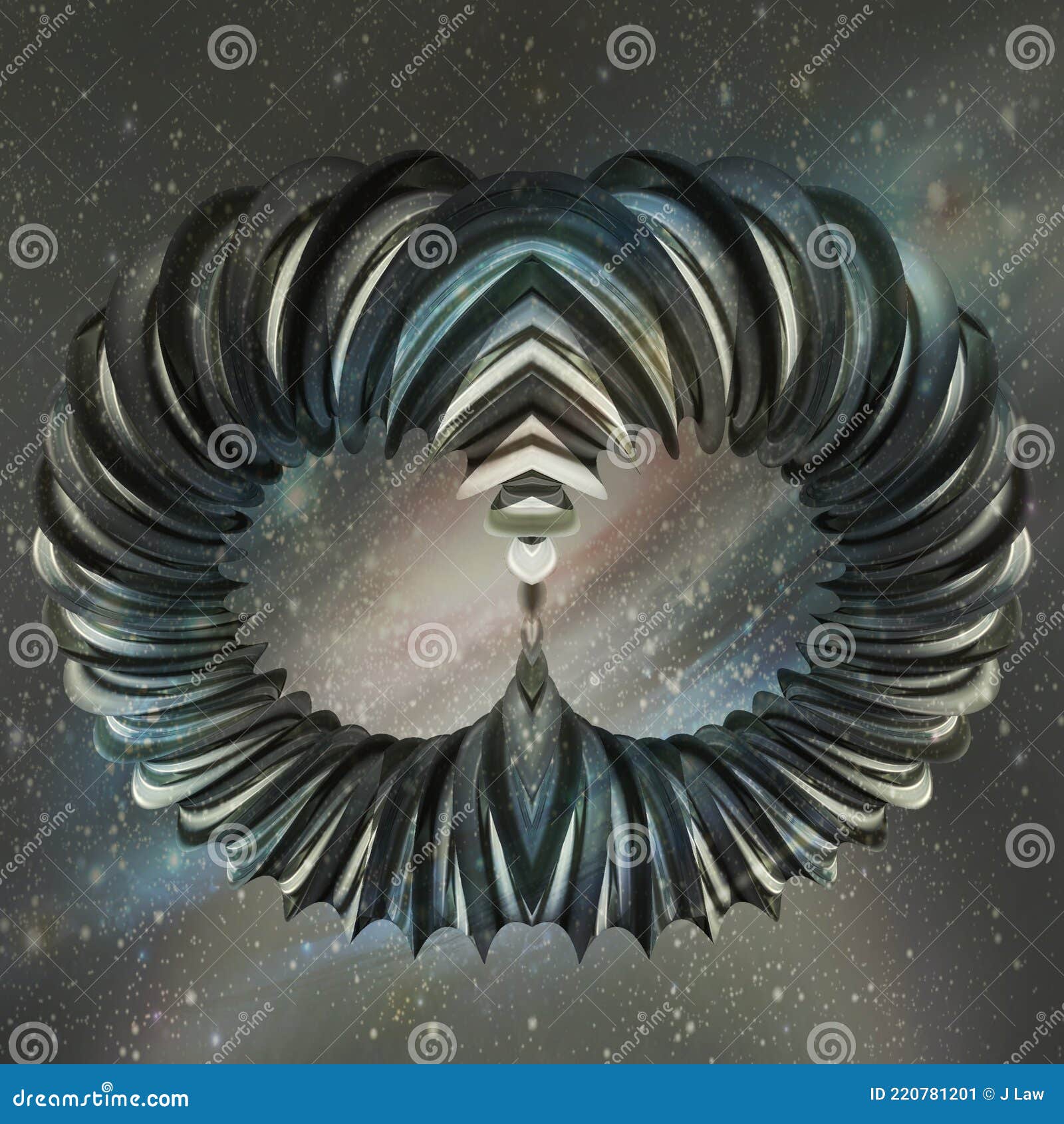 On a Starry Night with Mobius Ring 3D Shiny Surface Stock Illustration ...