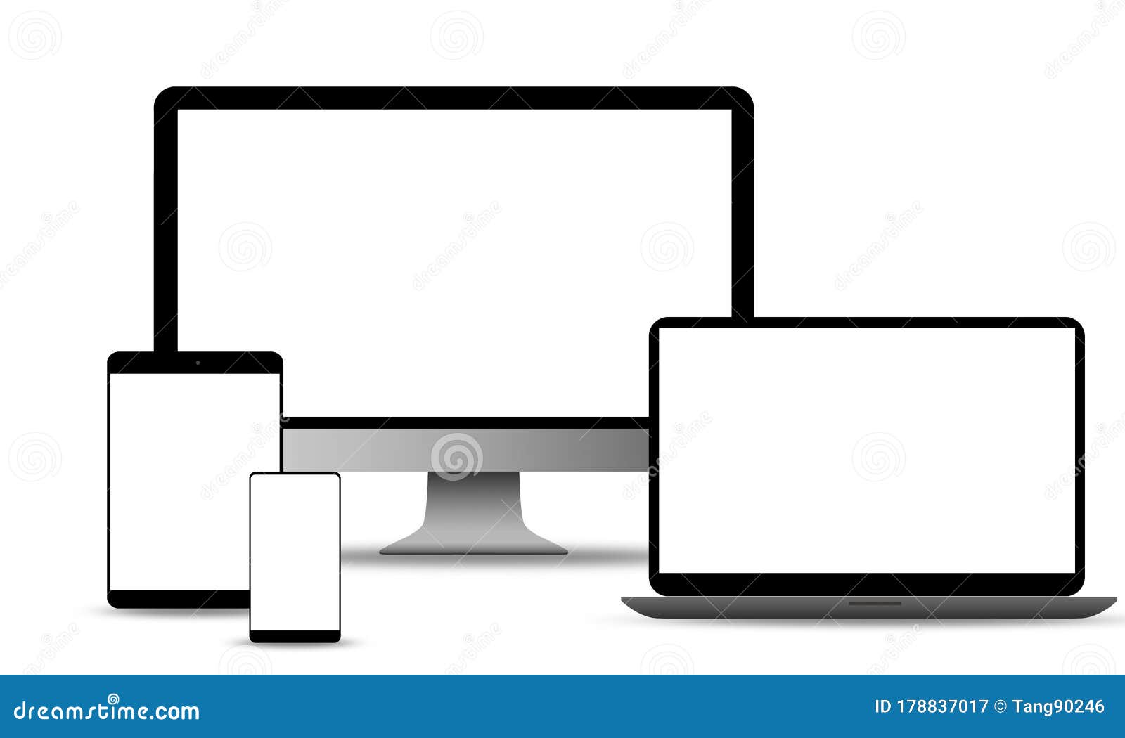Isolated Device Screen for Graphics Presentations Stock Illustration ...