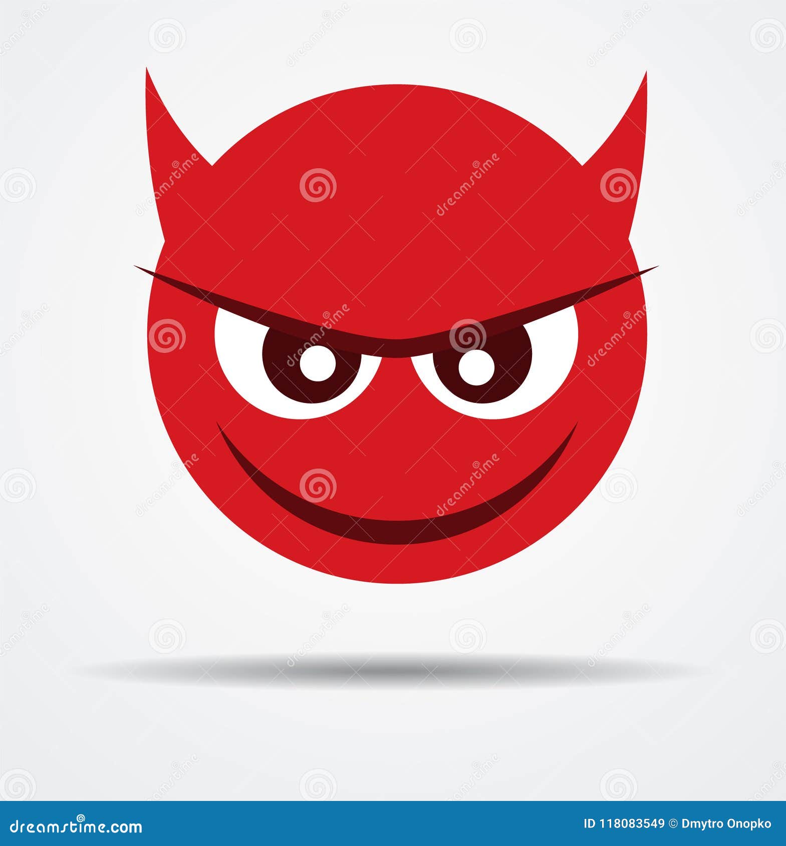 Devil Emoticon Isolated On White Background - Emoji - Illustration ...
