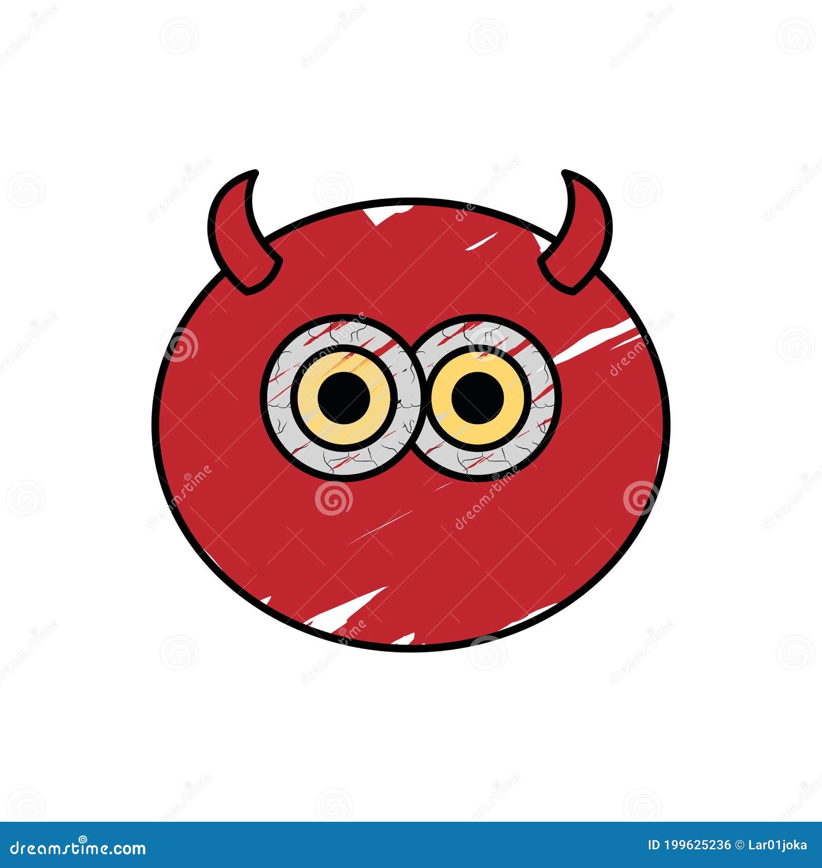 Isolated Devil Face Cartoon Stock Vector - Illustration of fear, white ...