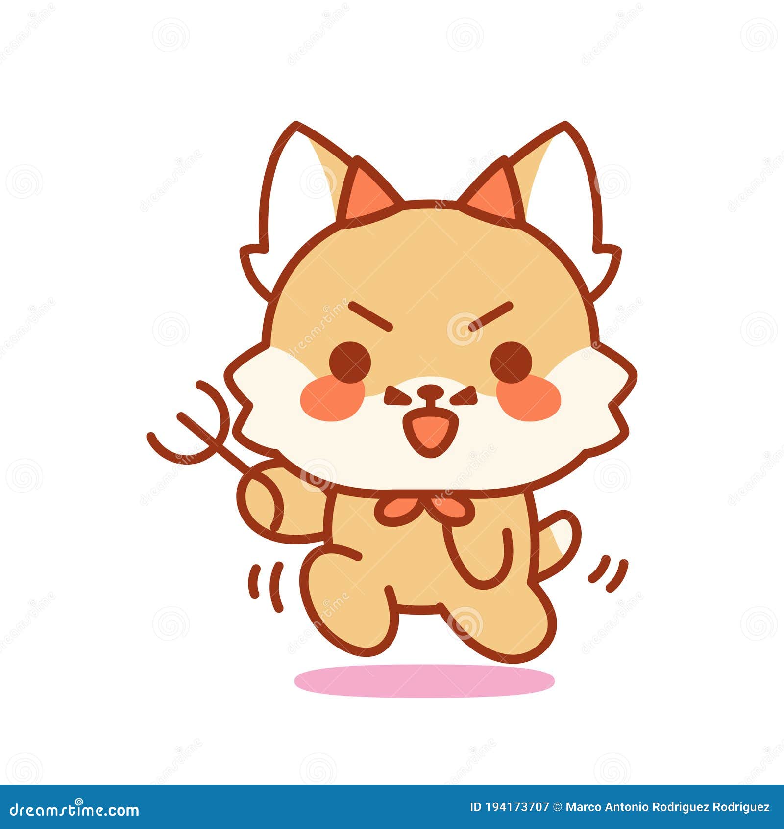 Isolated devil kitten stock vector. Illustration of comic - 194173707