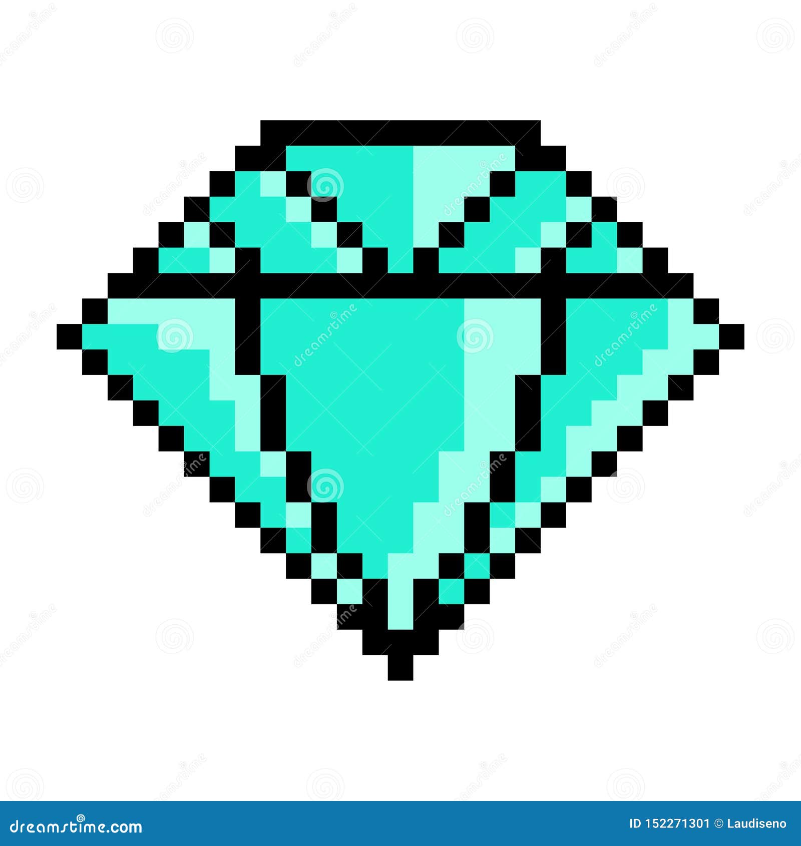 Diamond Pixelated Icon. Pixel Art Symbol Of A Precious Gemstone. Luxury ...