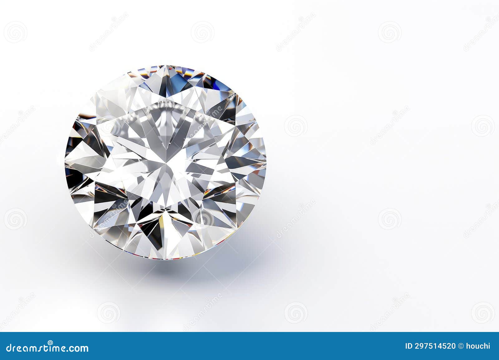 Isolated Diamond Top View - White Background - Copy Space Stock ...