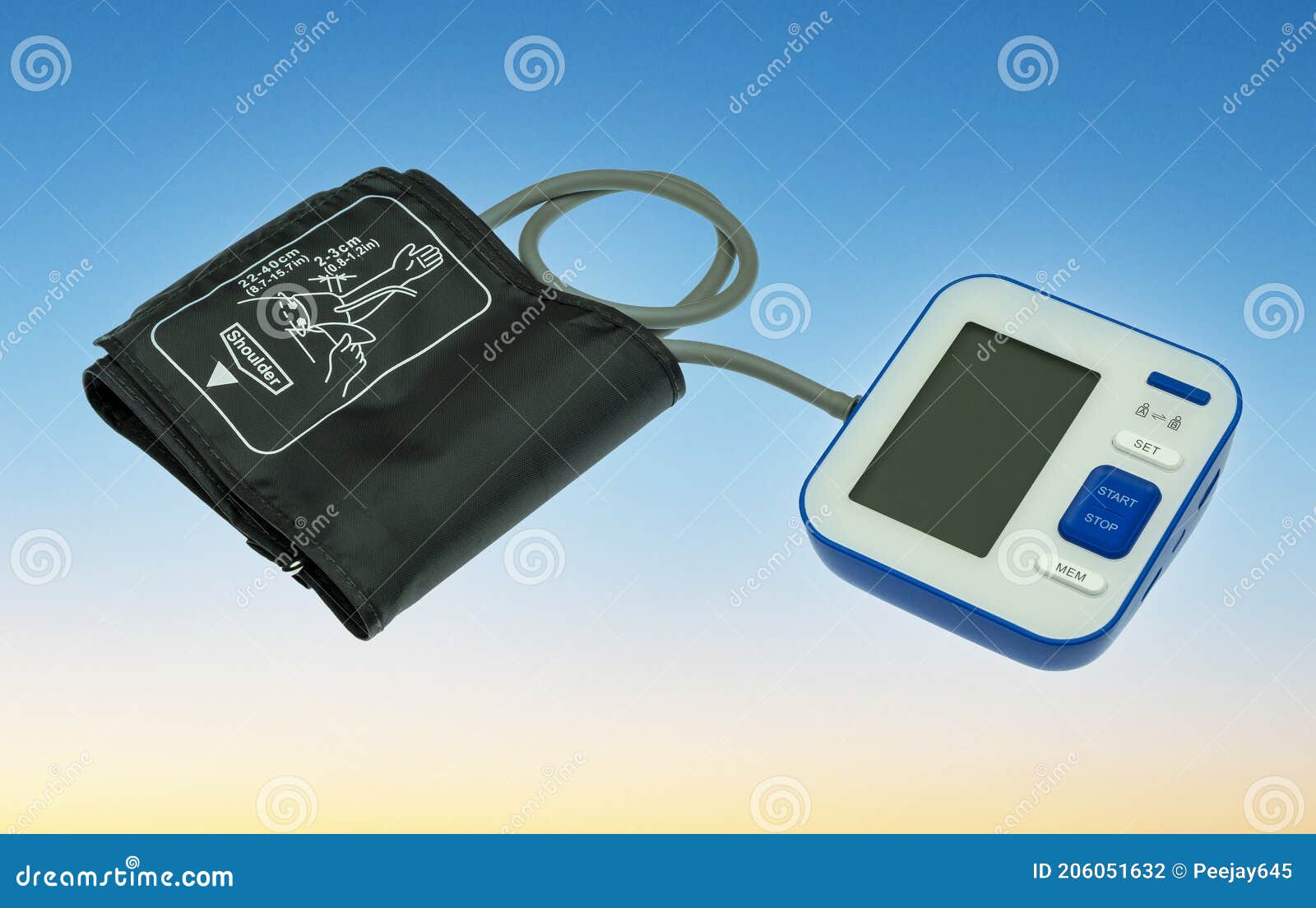 Isolated Digital Blood Pressure Machine Stock Photo - Image of health ...