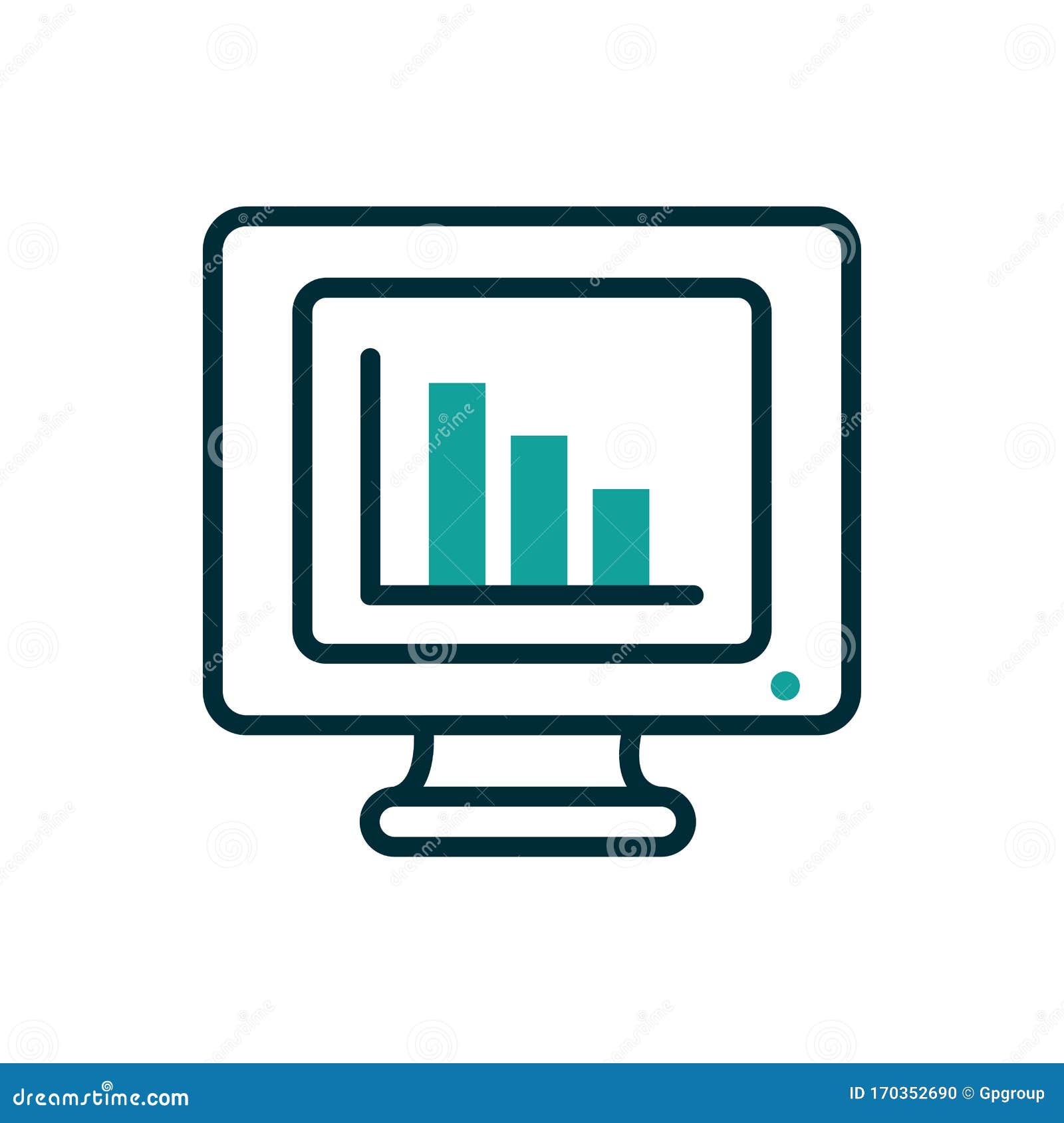 Isolated Digital Computer with Workflow Vector Design Stock Vector ...